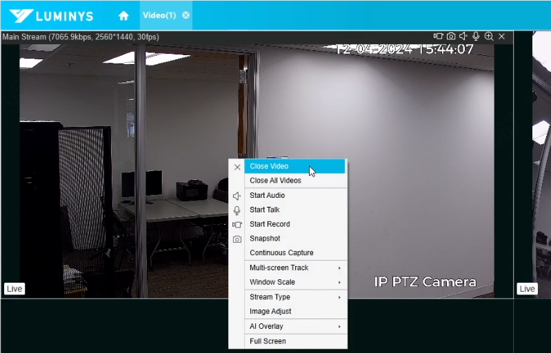 LumiViewer PC/How to Live View in LumiViewer - Luminys WIKI