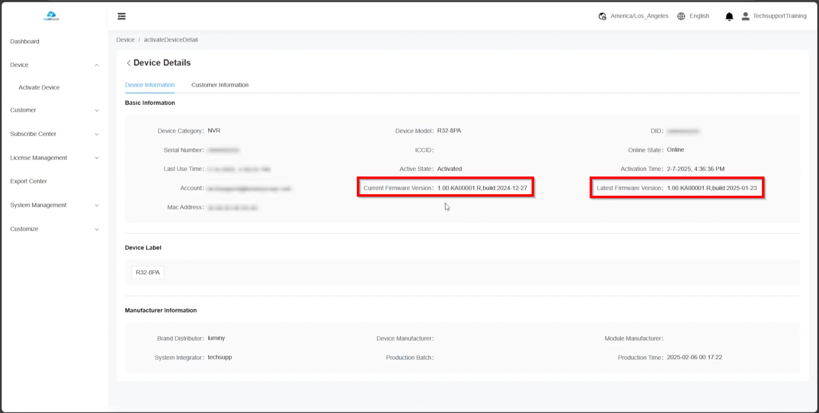 LumiCloud/Firmware Upgrade in Partner Portal - Luminys WIKI