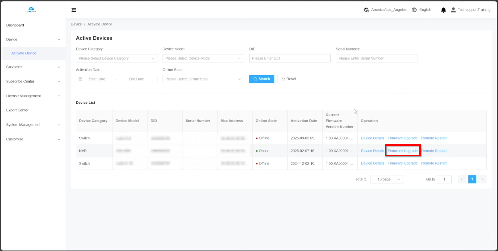 LumiCloud/Firmware Upgrade in Partner Portal - Luminys WIKI