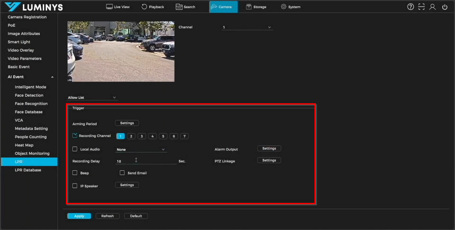LPR/NVR LPR Allow and Block List Setup - Luminys WIKI