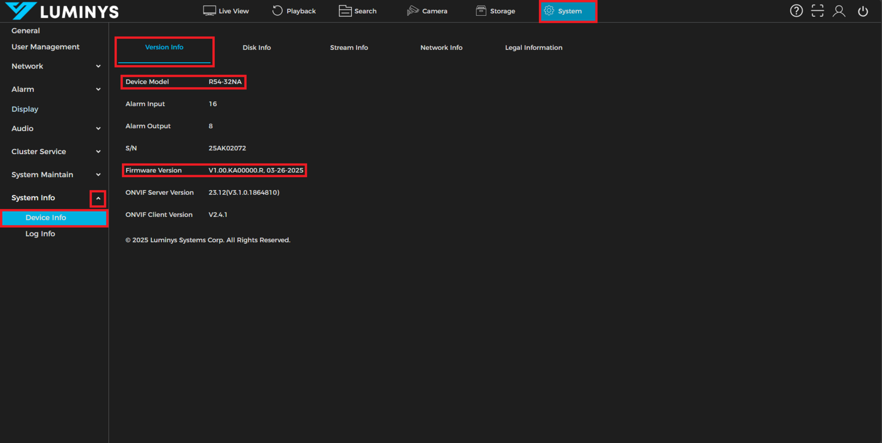 NVR/Upgrading NVR Firmware via WebGUI - Luminys WIKI