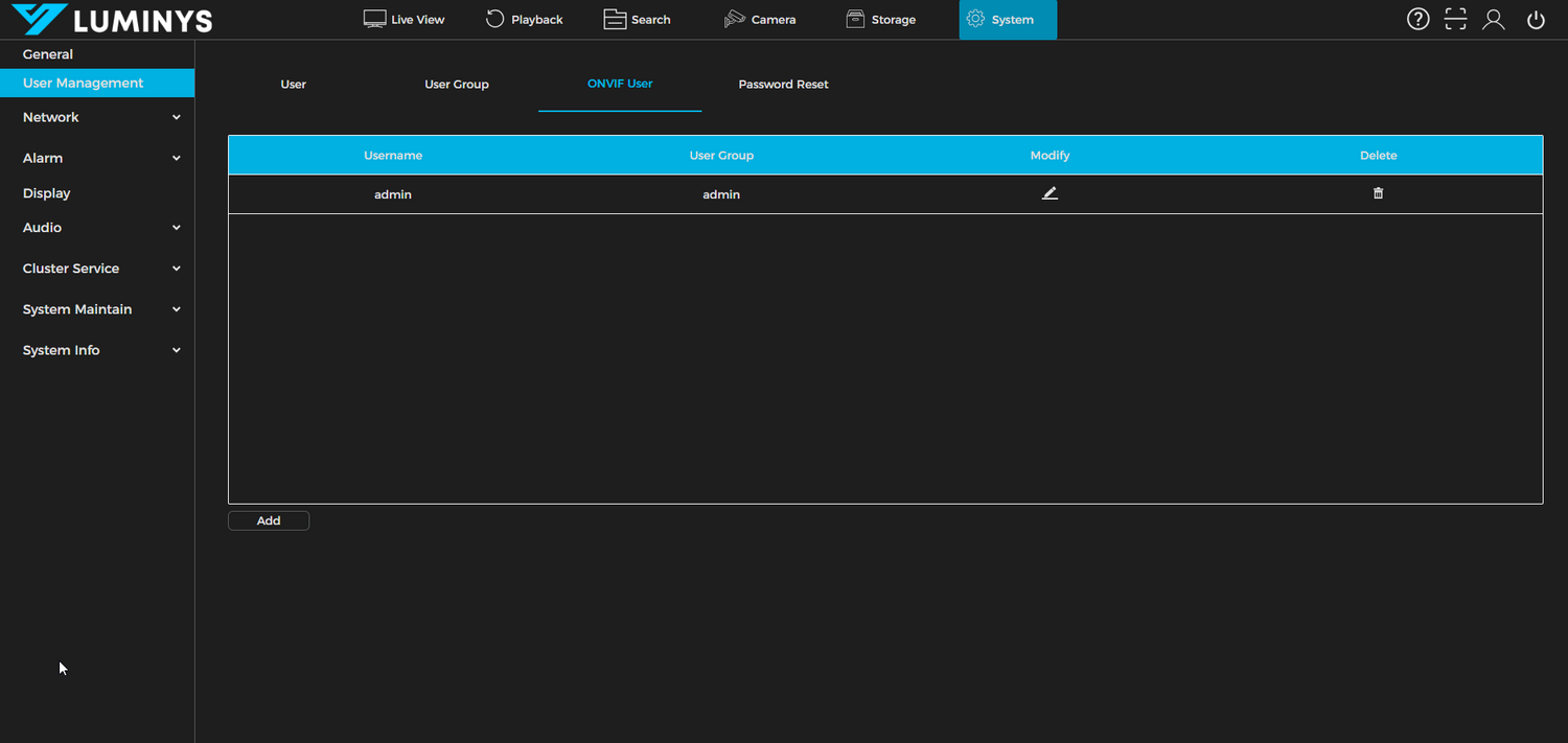 NVR/System Settings - Luminys WIKI