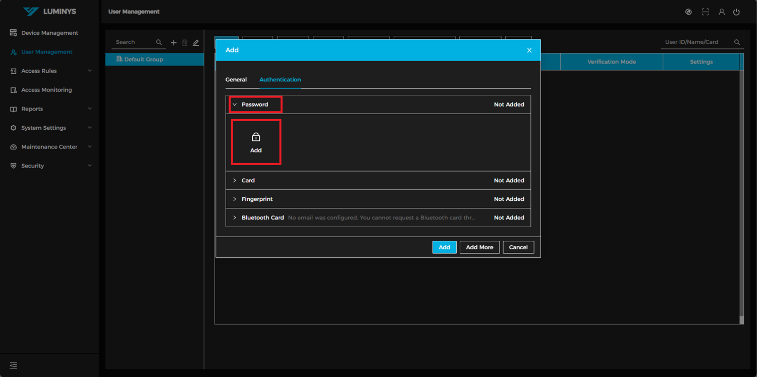 Access Control/PIN Unlocking - WebUI - Luminys WIKI
