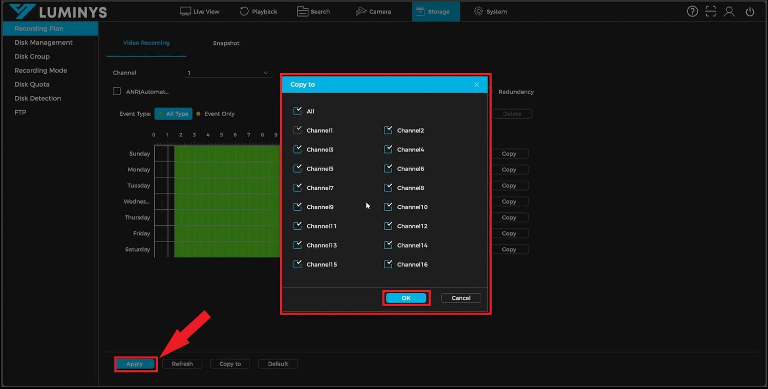 NVR/NVR General Recording Setup - Luminys WIKI