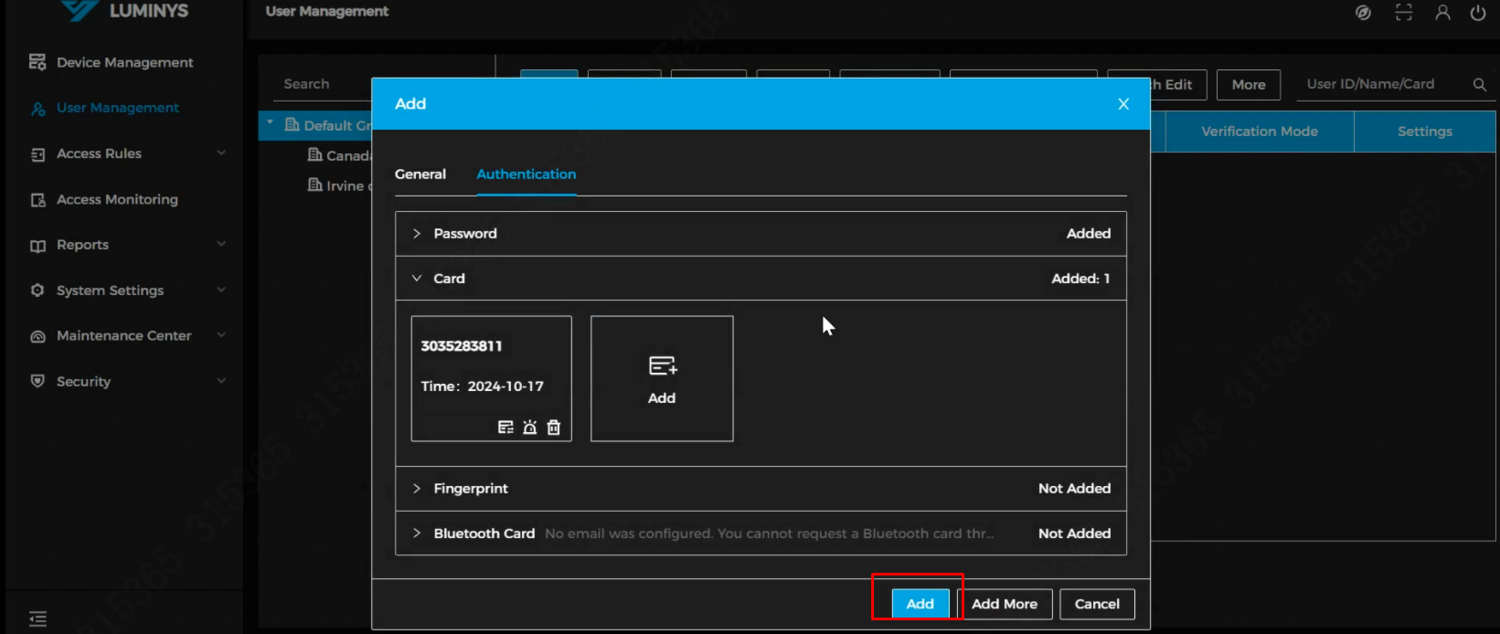 Access Control/Device and User Management - Luminys WIKI