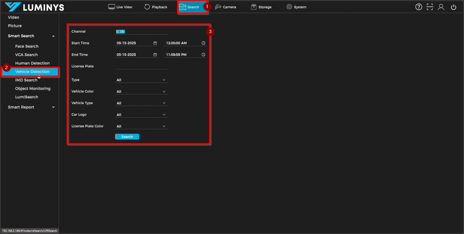 LPR/NVR LPR Setup and Search - Luminys WIKI