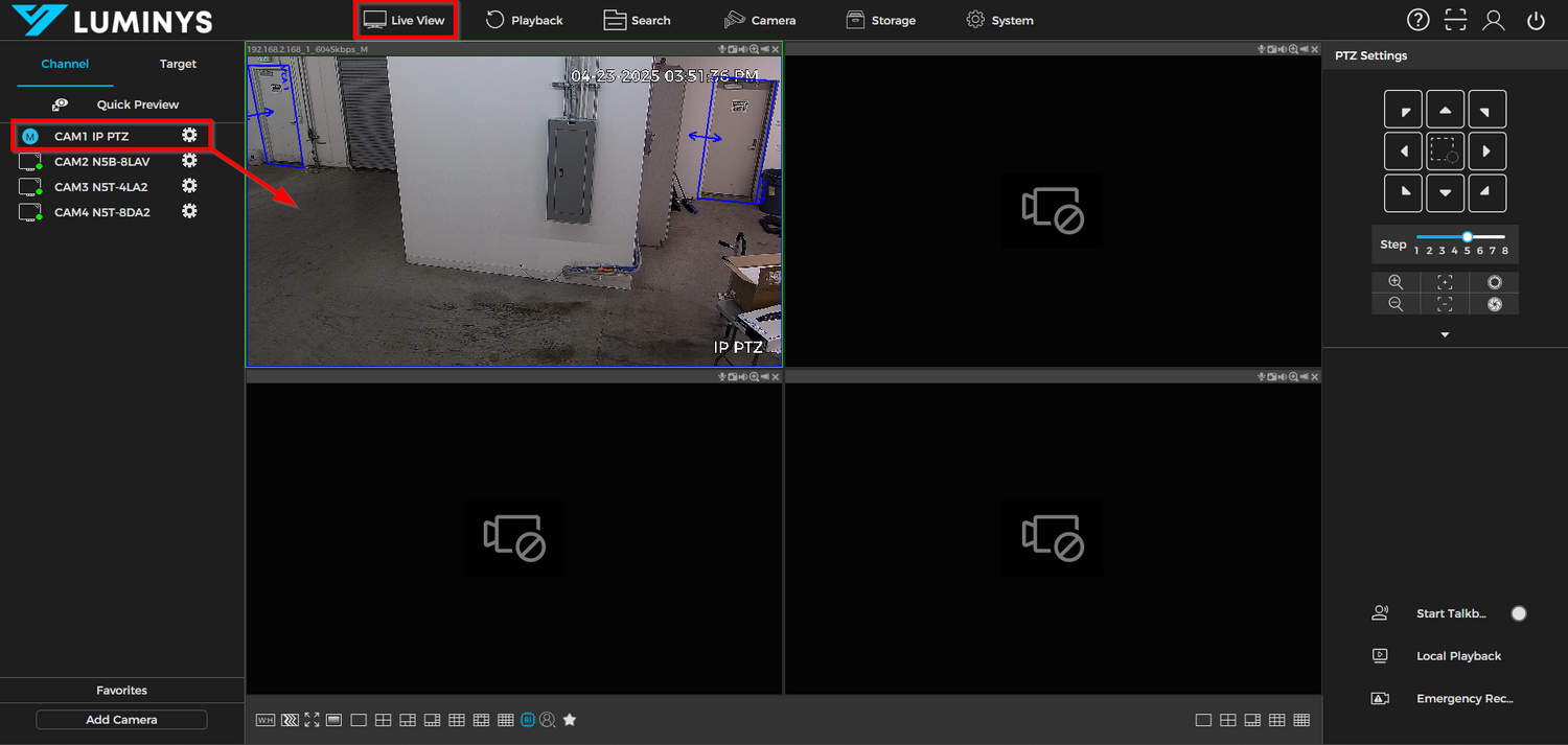NVR/WebGUI Live View - Luminys WIKI